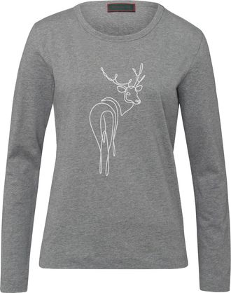 Reitmayer Langarm-Shirt mit Hirschdruck Grau, XL