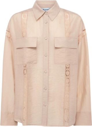 Blugirl Femme, Blouses et Chemises, Beige, Taille: 34 FR Chemise Fluide en Lyocell