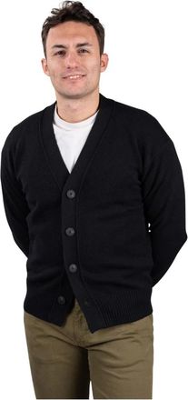 Gran Sasso Homme, Pulls, Noir, Taille: XL Super Geelong Cardigan