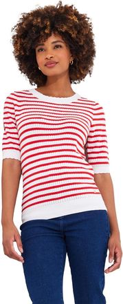 Joe Browns Damen Striped Knit Tee Pullover, rot, 38
