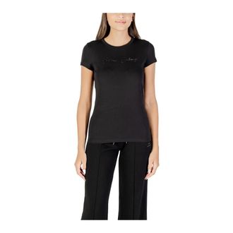 A|X Armani Exchange Glitzernder Rhinestone Kurzarm T-shirt - - Tops - Damen - Schwarzk - S