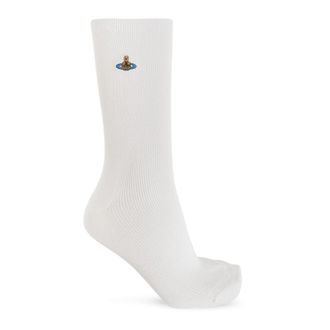 Vivienne Westwood Femme, Sous-v&ecirc;tements, Blanc, Taille: S Chaussettes c&ocirc;tel&eacute;es