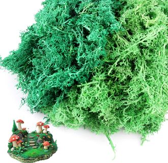 Chen Yu moos 200g Islandmoos Zum Basteln 2 Farben Natürlich Wiederverwendbar Moosbild DIY Handmodellbau Moos Deko Künstliches Moos Kunstmoos für Krippe (Dunke