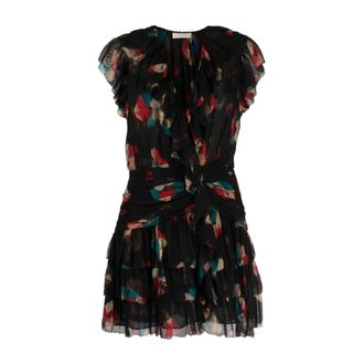 Ulla Johnson Elegantes Wei&szlig;es Seiden Minikleid - - Dresses - Damen - Schwarzk - S