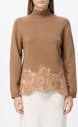 Fabiana Filippi Rollkragenpullover aus Schurwolle, Seide und Kaschmir mit Spitze