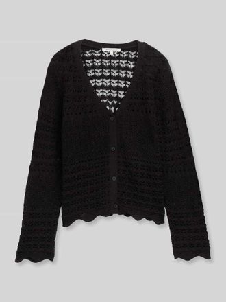 Tom Tailor Denim Relaxed Fit Strickjacke aus Baumwoll-Mix in Strickoptik