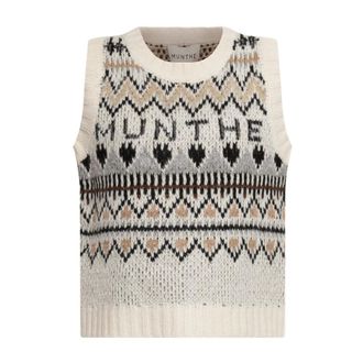 Munthe Femme, Pulls, Beige, Taille: 40 FR Gilet en maille Vitalism