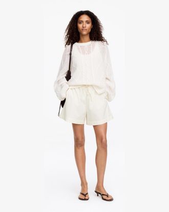 Arket Popeline-Shorts Mit Kordelzug -Wei&szlig;