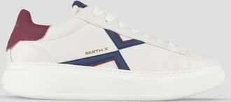 Alexander Smith College Man in white leather, blue logo and red back