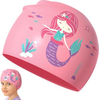 Generico Badekappe f&uuml;r Kinder, Silikonkappe mit Cartoon-Tiermuster, zum Schwimmen von Kindern, f&uuml;r M&auml;dchen, Jugendliche, Pool, See, Haus und Garten