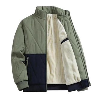 Generic Veste chaude en coton pour homme - Automne et hiver - Sports de plein air - Col montant - Fermeture éclair - Haut pour la randonnée, EN8, XL