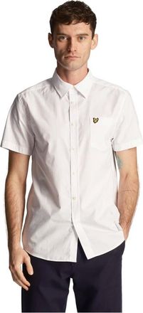 Lyle & Scott Homme, Chemises, Blanc, Taille: S Chemise Popeline Unie &agrave; Manches Courtes