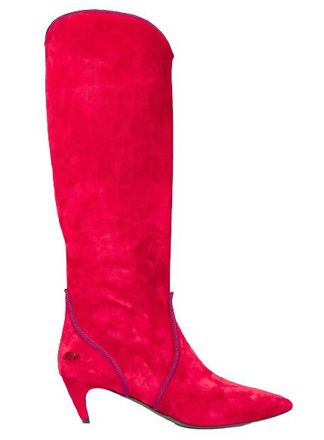 Roger Vivier Red Suede Kitten Heel Boots Size 38