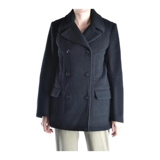Alexander Wang Schwarzer Wollknopf Mantel mit Taschen - - Coats - Damen - Schwarzk - M