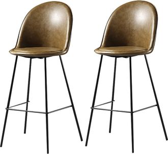 Generic Barhocker aus Kunstleder, Tresenhocker, K&uuml;chenbarst&uuml;hle, gepolsterter Stuhl f&uuml;r ESS- und Wohnzimmer, 66/76 cm, 150 kg