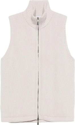 Alpha Studio cardigan zippé à design sans manches - Tons neutres