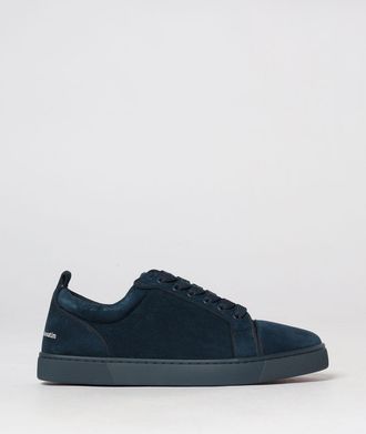 Christian Louboutin Louis Jr Canopy Low-Top-Sneaker aus Samt mit gepolstertem Kn&ouml;chel