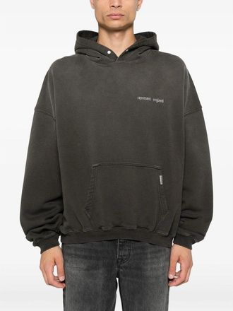 Represent Logo-Print Cotton Hoodie - Grey