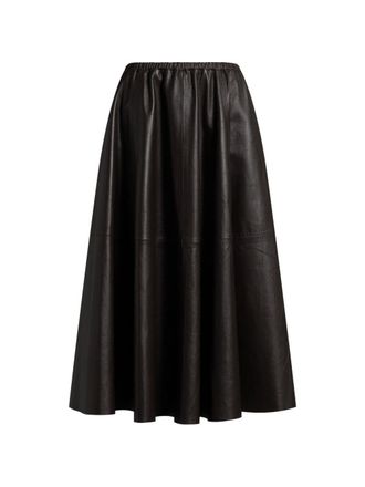 032c Faux Leather Midi Skirt - Black