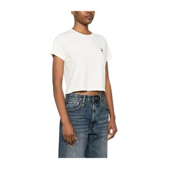 Maison Kitsun&eacute; Femme, Tops, Beige, Taille: 38 FR Tee-shirt B&eacute;b&eacute; Dressed Fox Maison Kitsun&eacute;