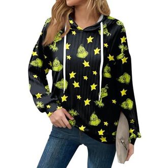 Generic Le Grinch Sweat A Capuche Femme Pulls The Pyjama Plaid Adulte Polaire Sweatshirts Pilou Christmas De Costume Deguisement 2025 Hiver Chaud Noel Femmes 