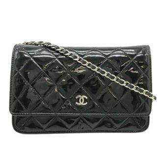 Chanel Sac bandouli&egrave;re en cuir verni Pre-owned - Femme - Pre-owned - Noir - Taille: ONE Size