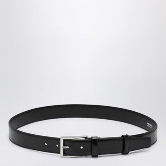 Prada Schwarzer G&uuml;rtel aus poliertem Leder
