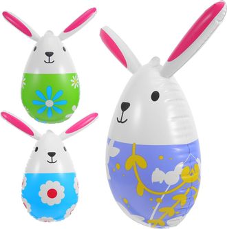 BESPORTBLE 3 St&uuml;ck Aufblasbare Osterhasen Gartendekoration aus Kunststoff Bunte Eierballons f&uuml;r Gartenparty Outdoor Partydeko zu Ostern und Kindergeburtstag