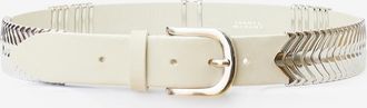 Isabel Marant Ceinture Tehora En Cuir De Veau - Femme - &Eacute;cru-argent&eacute; - Taille80 - Isabel Marant