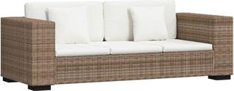 vidaXL Vidaxl - Ensemble de canap&eacute; &agrave; 3 places 8 pi&egrave;ces Rotin v&eacute;ritable