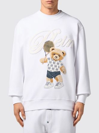 Philipp Plein Sweat-shirt en coton &agrave; col rond avec imprim&eacute; et broderie Teddy Bear
