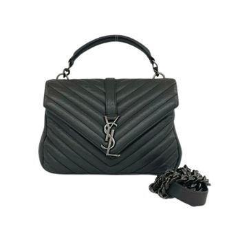 Saint Laurent Pre-owned Paris College Leather 2way Bag - Femme - Pre-owned - Gris - Taille: ONE Size