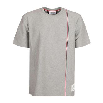 Thom Browne Klassisches Baumwoll-T-Shirt - - Tops - Herren - Grau - 2XL