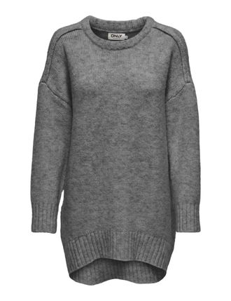 Only Damen ONLAYA Life L/S Loose O-Neck CC KNT Strickpullover 15324114,Medium Grey Melange,XL