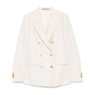 Tagliatore Doppelreihiger Pailletten-Blazer - - Jackets - Damen - Wei&szlig; - L