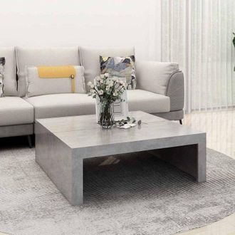 vidaXL Vidaxl - Table basse gris b&eacute;ton 100x100x35 cm bois ding&eacute;nierie