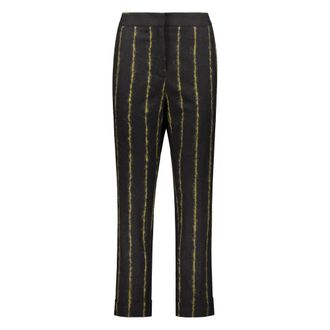 Lorena Antoniazzi Gestreifte Wollhose mit Umschlag - - Trousers - Damen - Schwarzk - XL