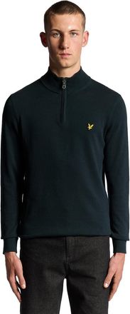 Lyle & Scott Herren Baumwollstrick Mit Viertelrei&szlig;verschluss, Dark Navy, M