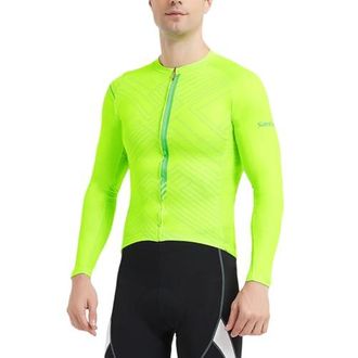 Santic Maillot Cyclisme Homme Manches Longues Vetement Cycliste pour VTT v&eacute;los de Route avec Poche Vert EU XXXL