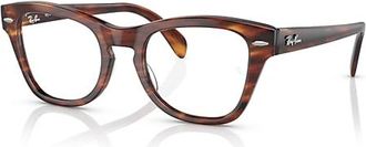 Ray-Ban Rb0707 Optics Havana Gestreift Fassung Klar Glas Polarisiert 50-21