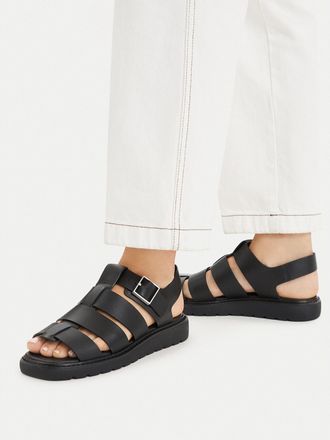 Calvin Klein Sandalen Calvin Klein Sq Molded Sndl Fisher Lth HW0HW02870 Schwarz