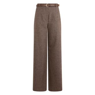 Max Mara Weite Hose mit hohem Bund - - Trousers - Damen - Braun - L