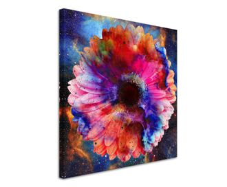 1art1 Paul Sinus Art Quadratische Fotoleinwand 90x90cm Foto Collage - Space blumen auf Leinwand exklusives Wandbild moderne Fotografie f&uuml;r ihre Wand in viel