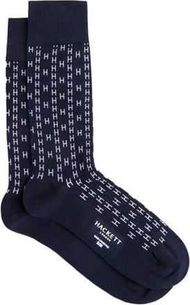 Hackett H Print Chaussettes Homme, Bleu (Marine), S