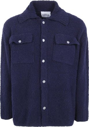 Laneus Surchemise Knitte Coupe Boxy - Homme - Chemises - Bleu - Taille: XL