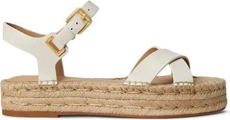 Ralph Lauren Sandales compens&eacute;es espadrilles Emeryn - Femme - Chaussures - Blanc - Taille: 43 EU