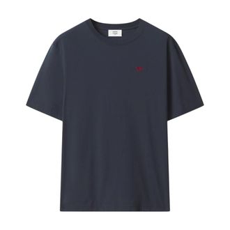 Maison Kitsun&eacute; Fox Head Comfort T-Shirt - - Tops - Herren - Blau - M