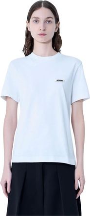 Jacquemus Femme, Tops, Blanc, Taille: 40 FR Gros Grain T-Shirt