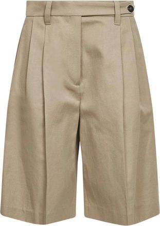 Brunello Cucinelli Femme, Shorts, Beige, Taille: 38 FR Pleated Bermuda Short