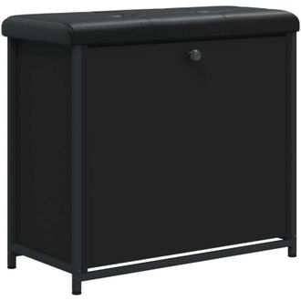 vidaXL Schuhbank mit Klappe Schwarz 62x32x56 cm Vidaxl